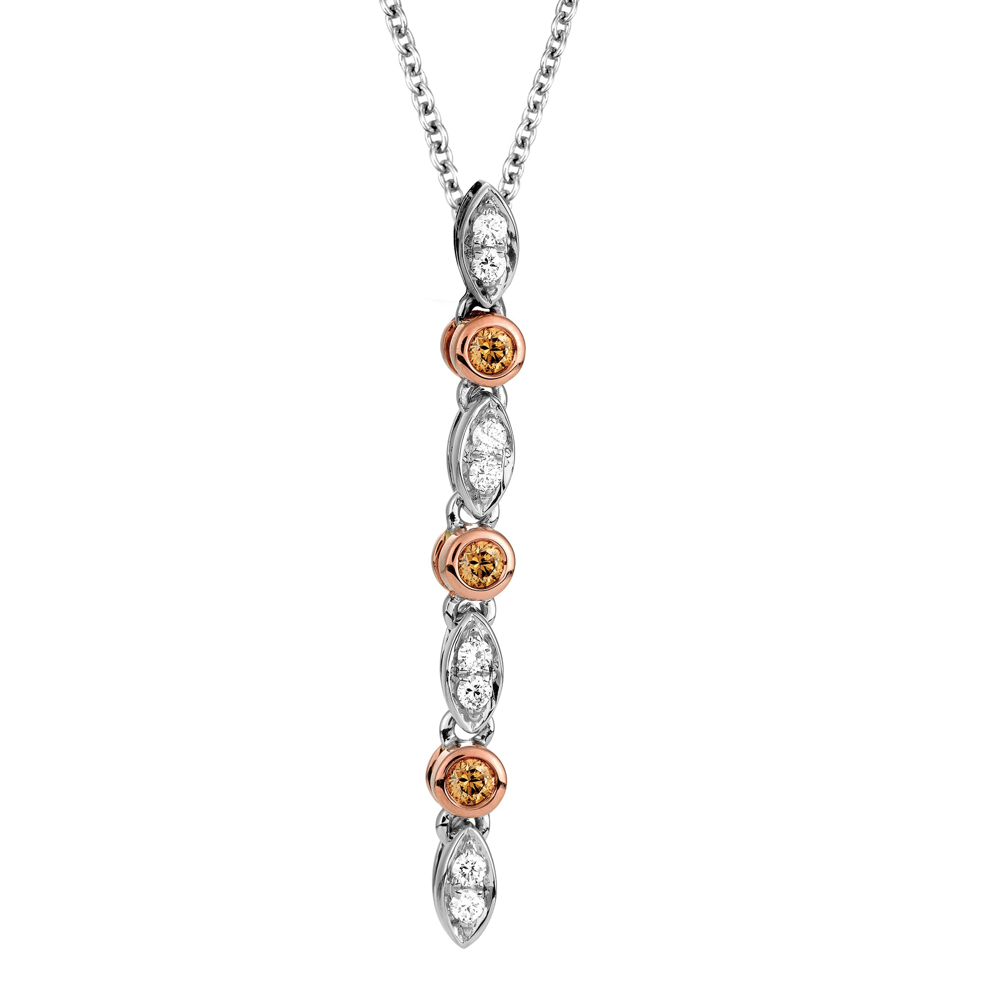 Australian Chocolate Diamonds 9ct white and rose gold Pinnacle pendant ...